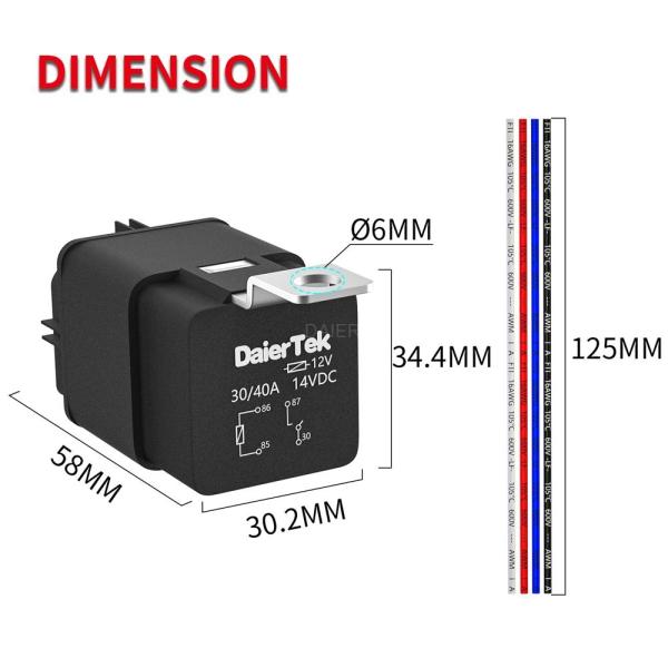 JD1912-W12V Waterproof SPDT 4Pin 12V Relay - Daier