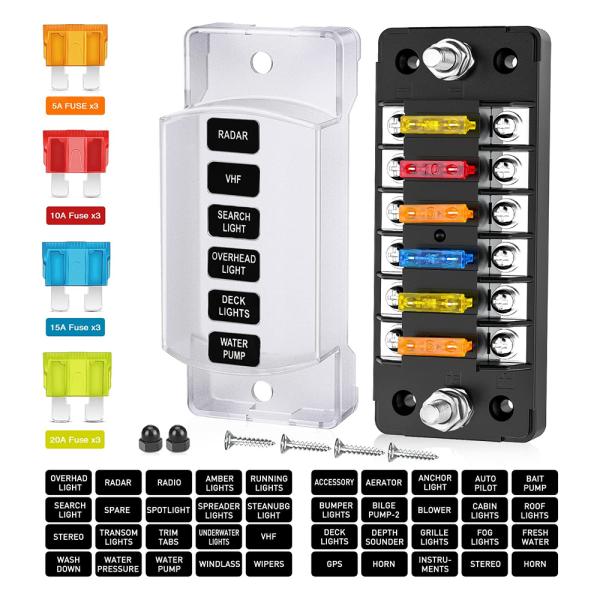 FB-1901 6 Way Fuse Block With Negative Bus - DAIER