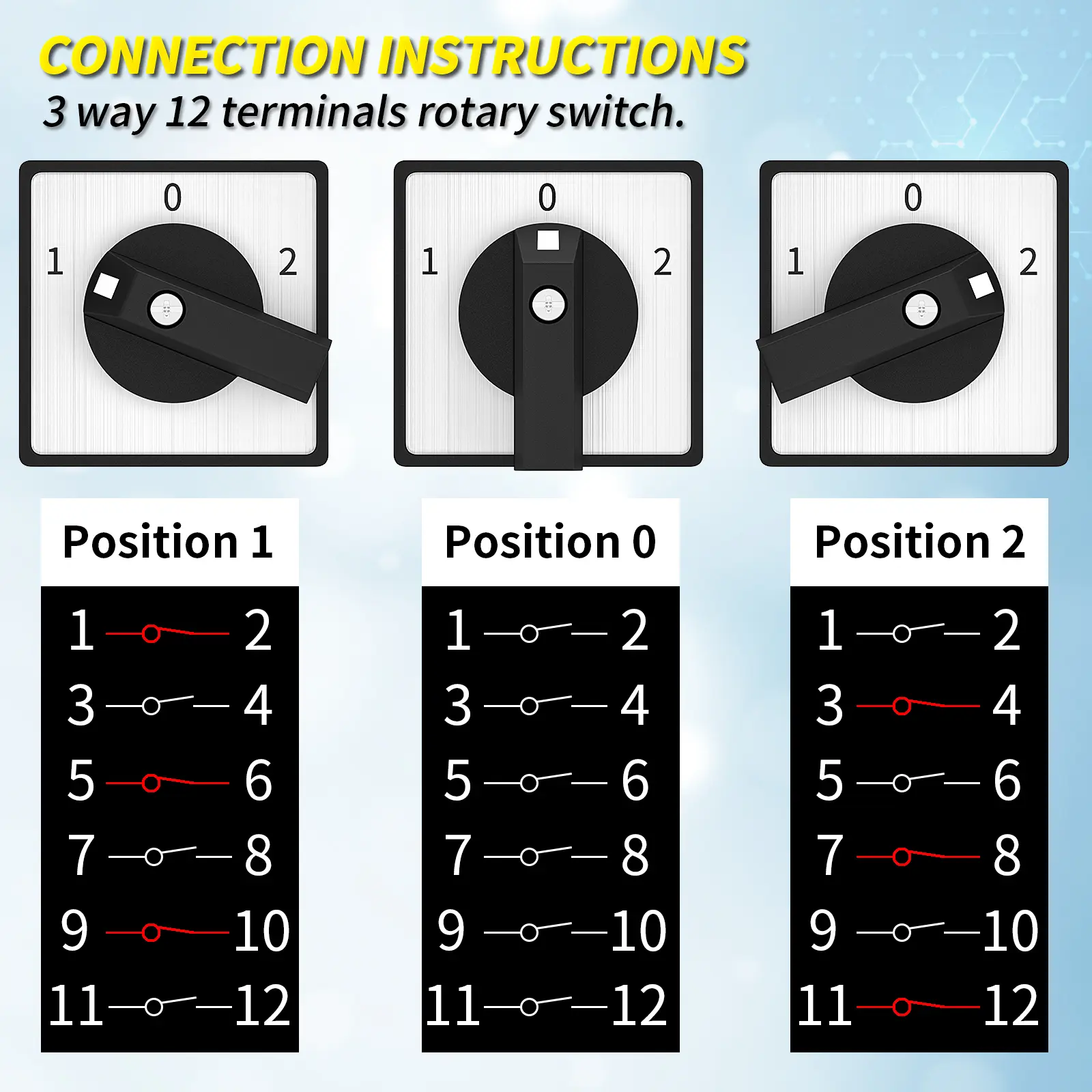Esquema de fiação do interruptor de 2 posições e 6 pinos para conexão ...
