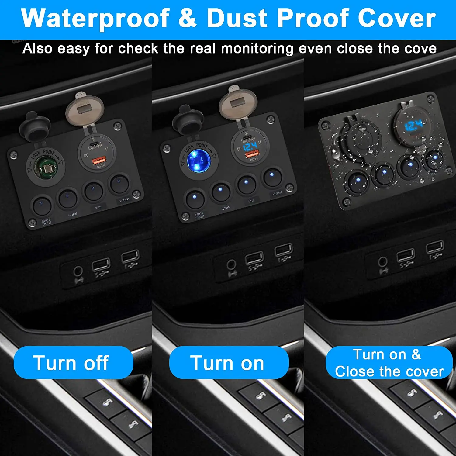 Automotive Rocker Switch Plates MICTUNING 2 Gang Aluminum Rocker