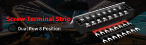 25A 600V 8 Position Dual Row Terminal Strip With Cover - DAIER
