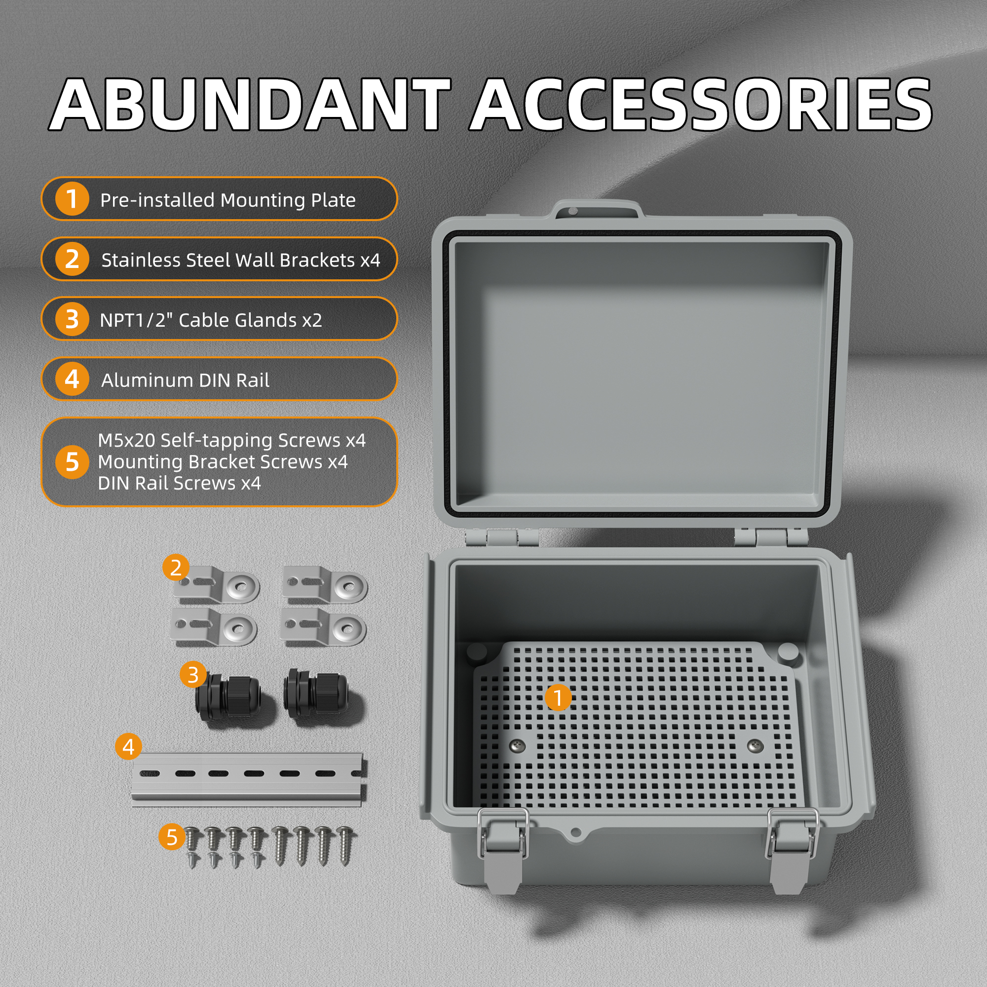 IP67 Weatherproof Plastic Outdoor Electrical Enclosure Box - 8.7"x6.7 ...