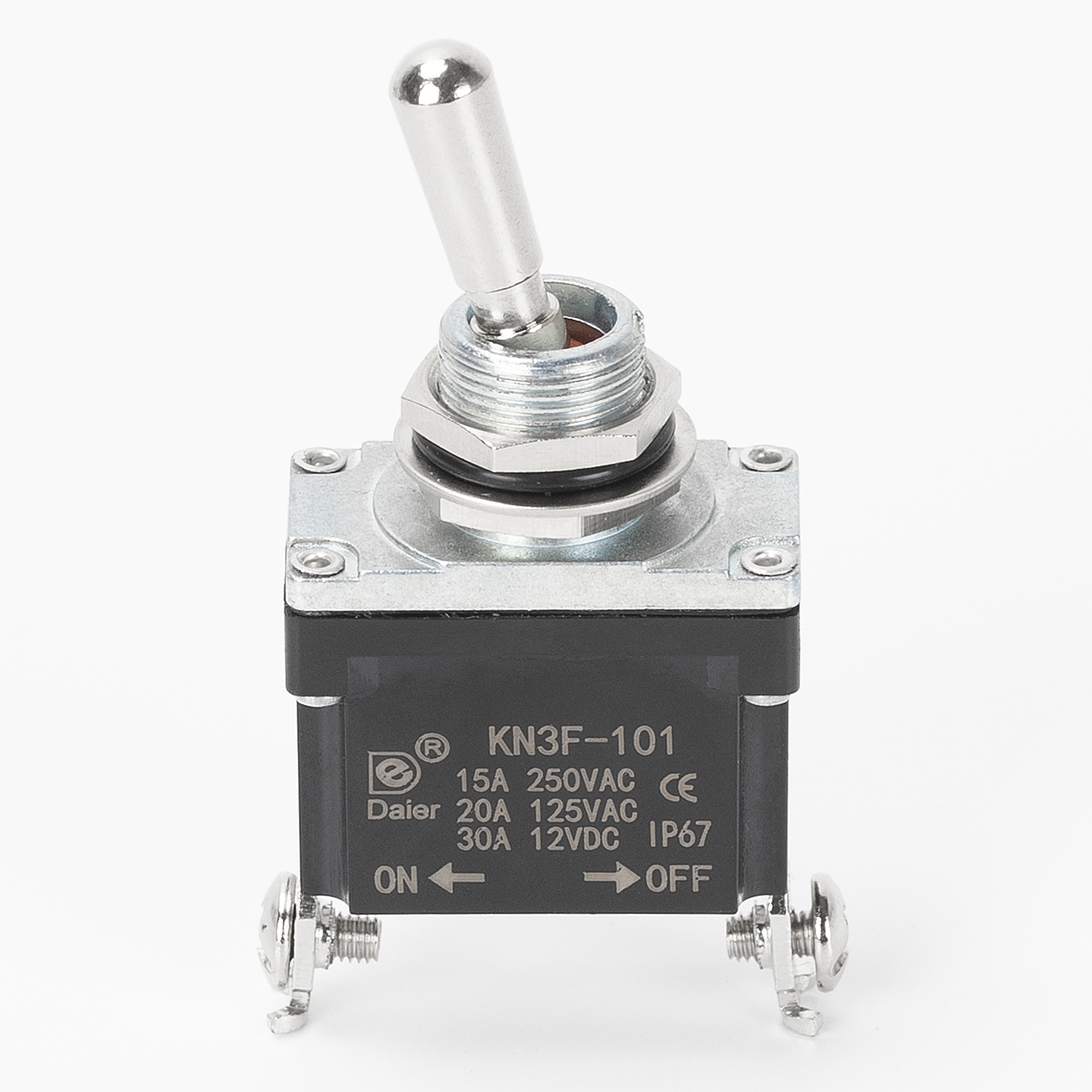 30A 12VDC IP67 2-Pin SPST Waterproof ON-OFF Toggle Switch