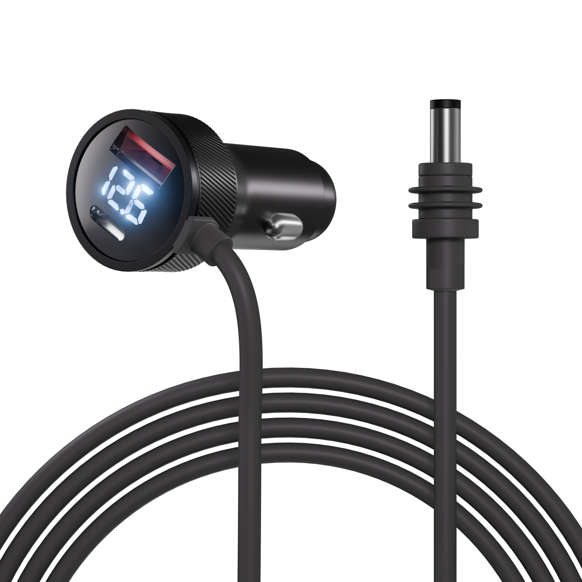 Starlink Mini Dual USB Car Charger With DC Cable & Voltmeter - 9.84FT/3M