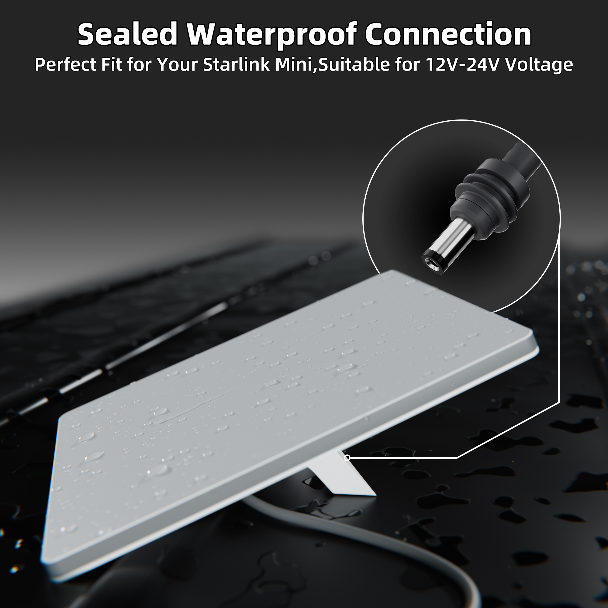 Starlink Mini Dual USB Car Charger With DC Cable & Voltmeter - 9.84FT/3M