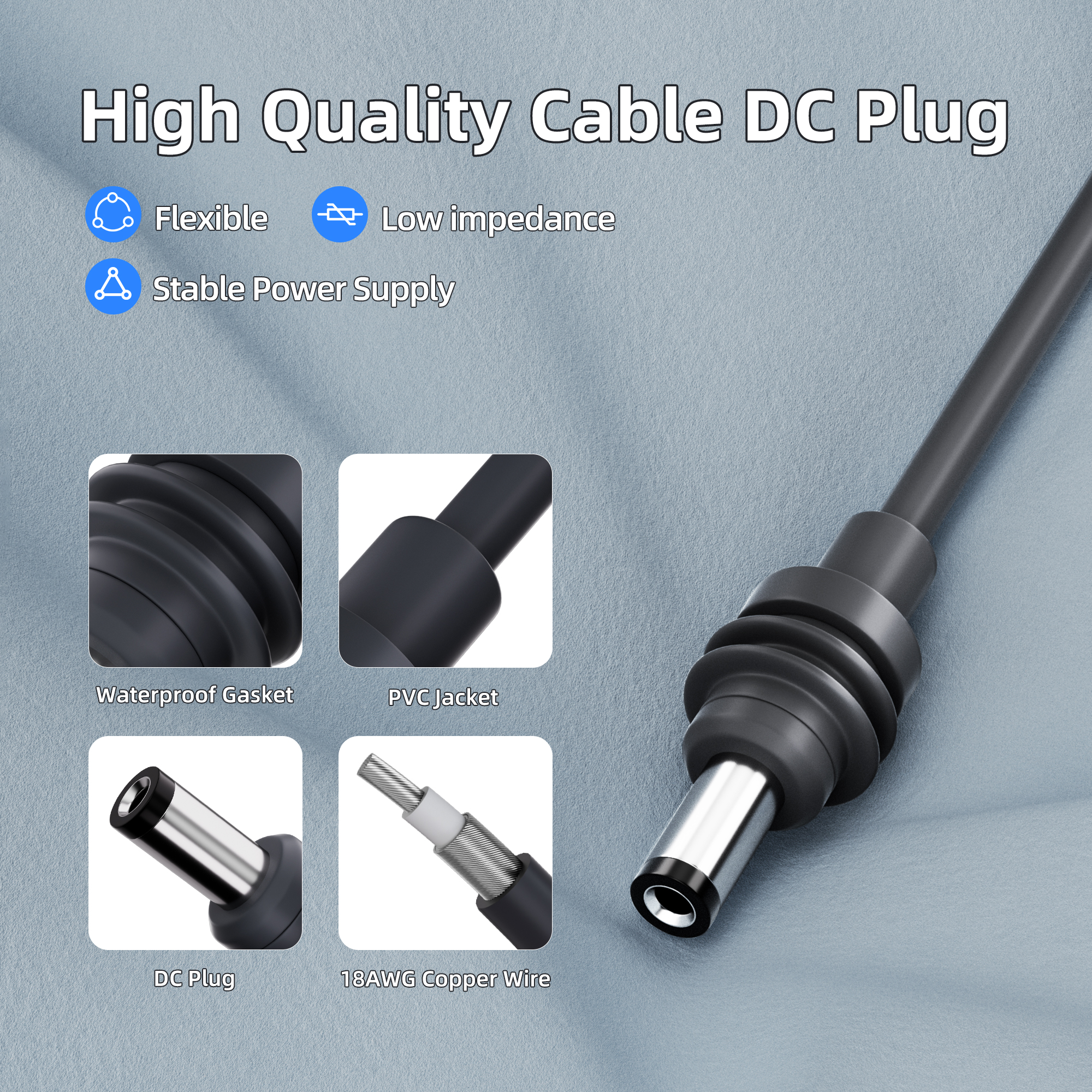 Starlink Mini SAE To DC Plug Adapter Power Cable - 18AWG - 3.28FT/1M