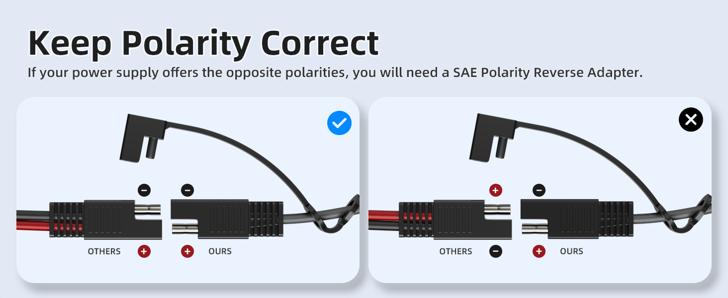 Starlink Mini SAE To DC Plug Adapter Power Cable - 18AWG - 3.28FT/1M
