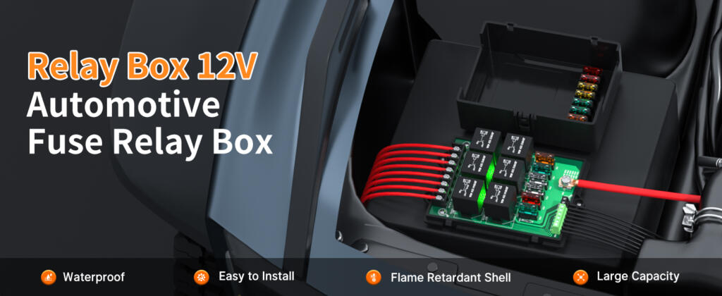 12V Automotive 6 Way Fuse And Relay Module Box With LED Indicators