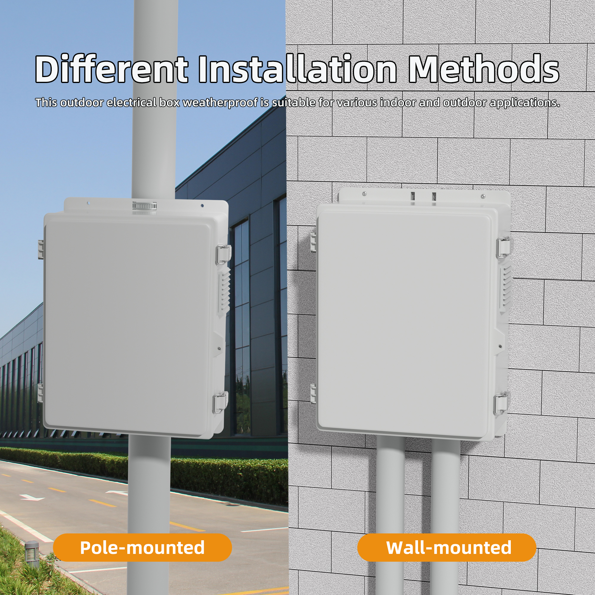 Vented Electrical Enclosure Box - Pole/Wall Mountable - 15.7"x11"x5.9"
