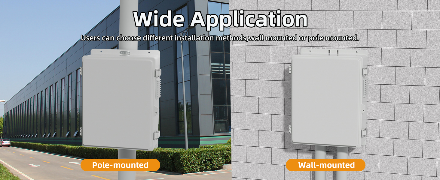 Vented Electrical Enclosure Box - Pole/Wall Mountable - 15.7"x11"x5.9"