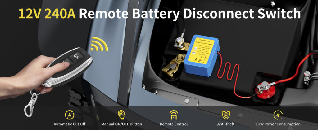 240A 12V/24V Recessed Post Remote Battery Disconnect Switch With 1000A CCA