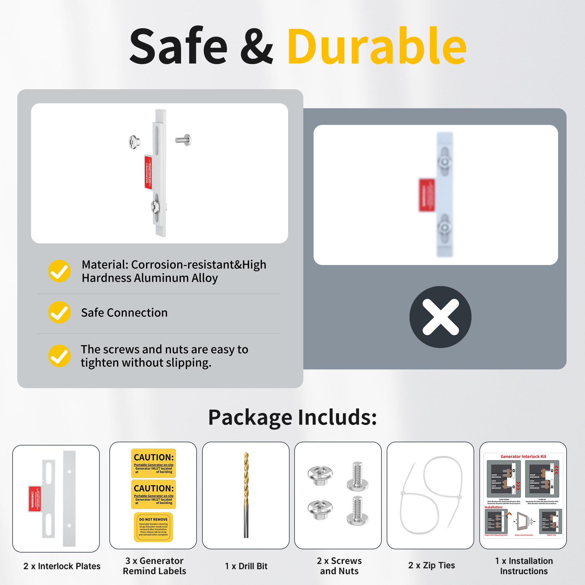 SD-200SA Generator Interlock Kit | Square D Meter Main Homeline 150/200A