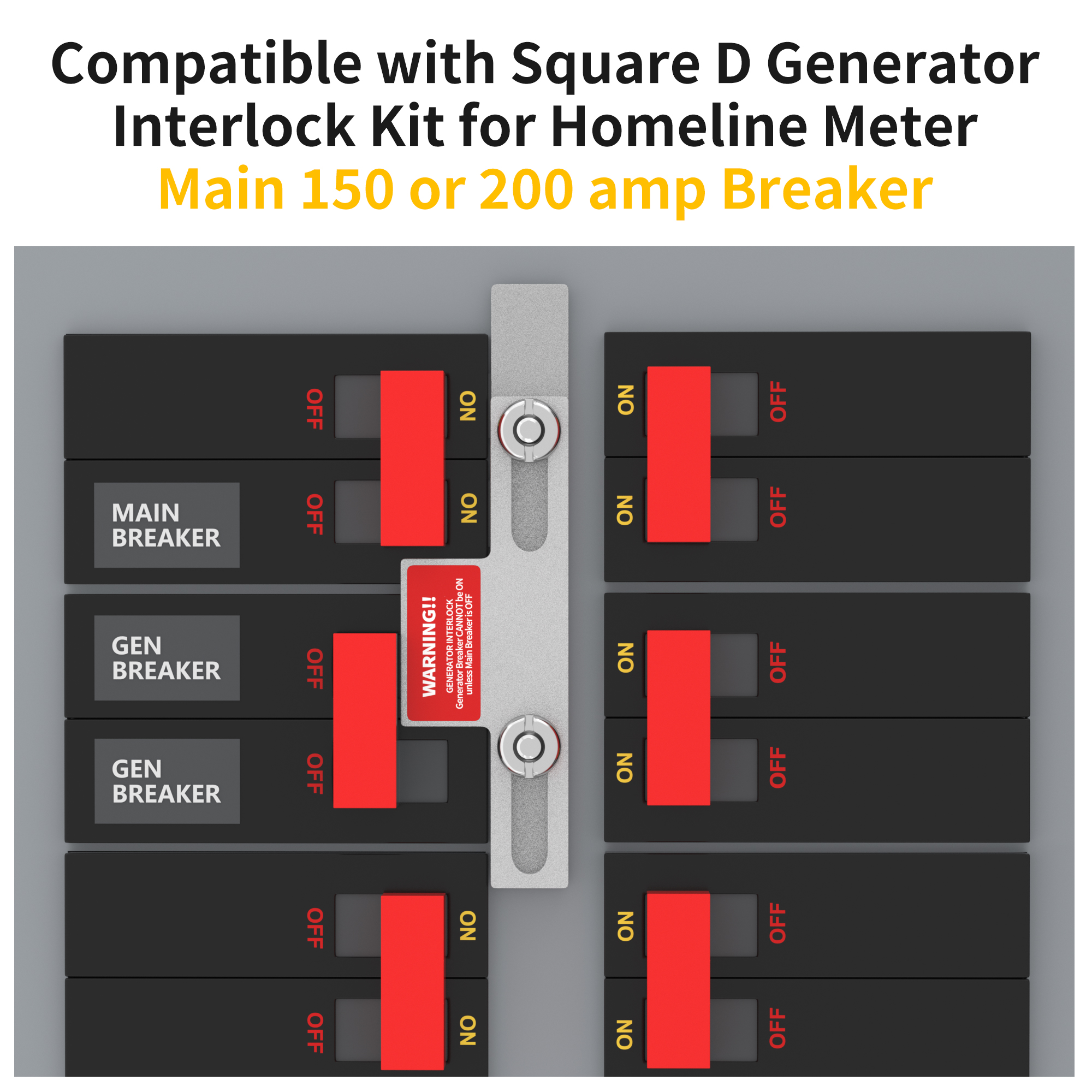 SD-200SA Generator Interlock Kit | Square D Meter Main Homeline 150/200A