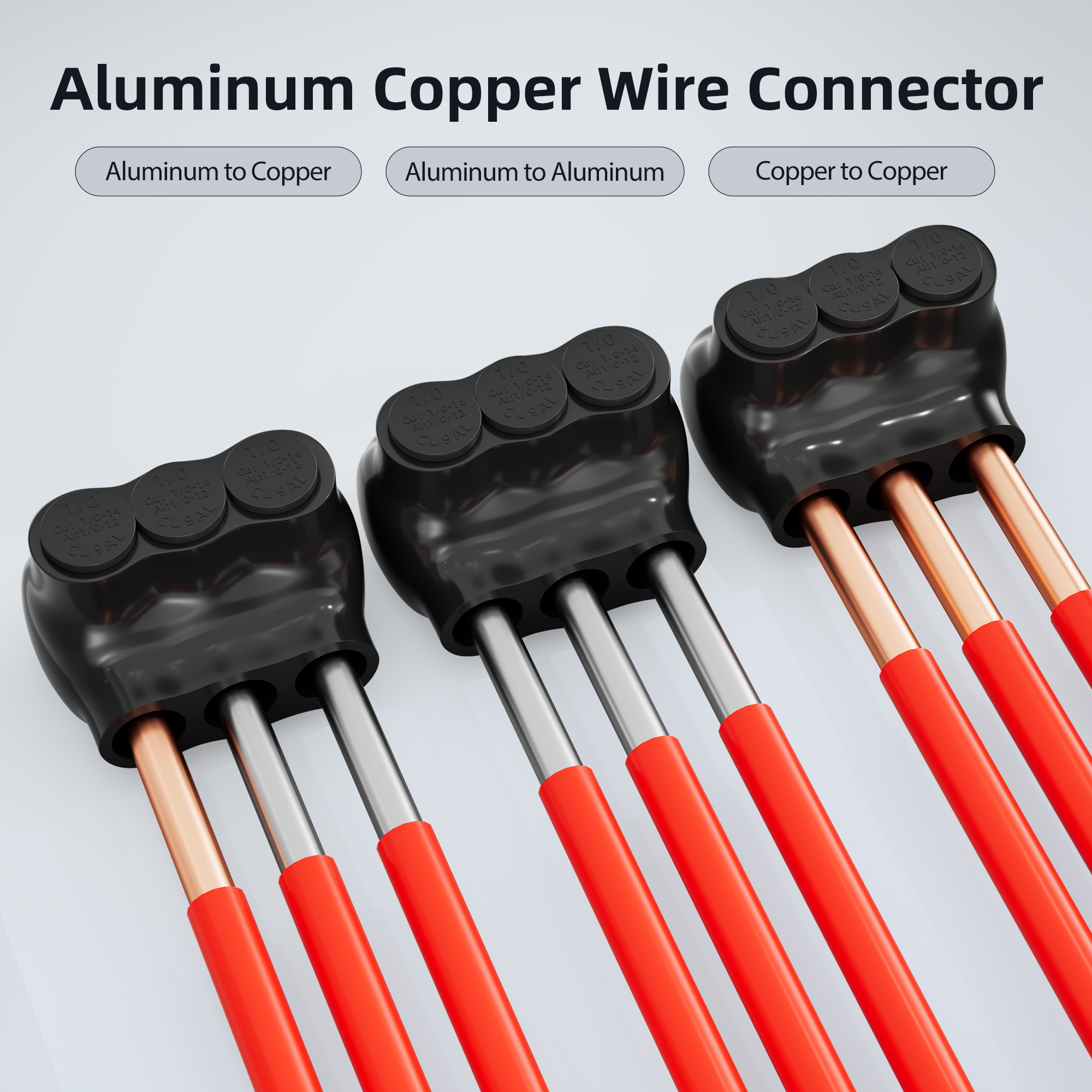 1/0 AWG - 14 AWG 3-Port Single-Sided Entry Insulated Multi-Tap Connector