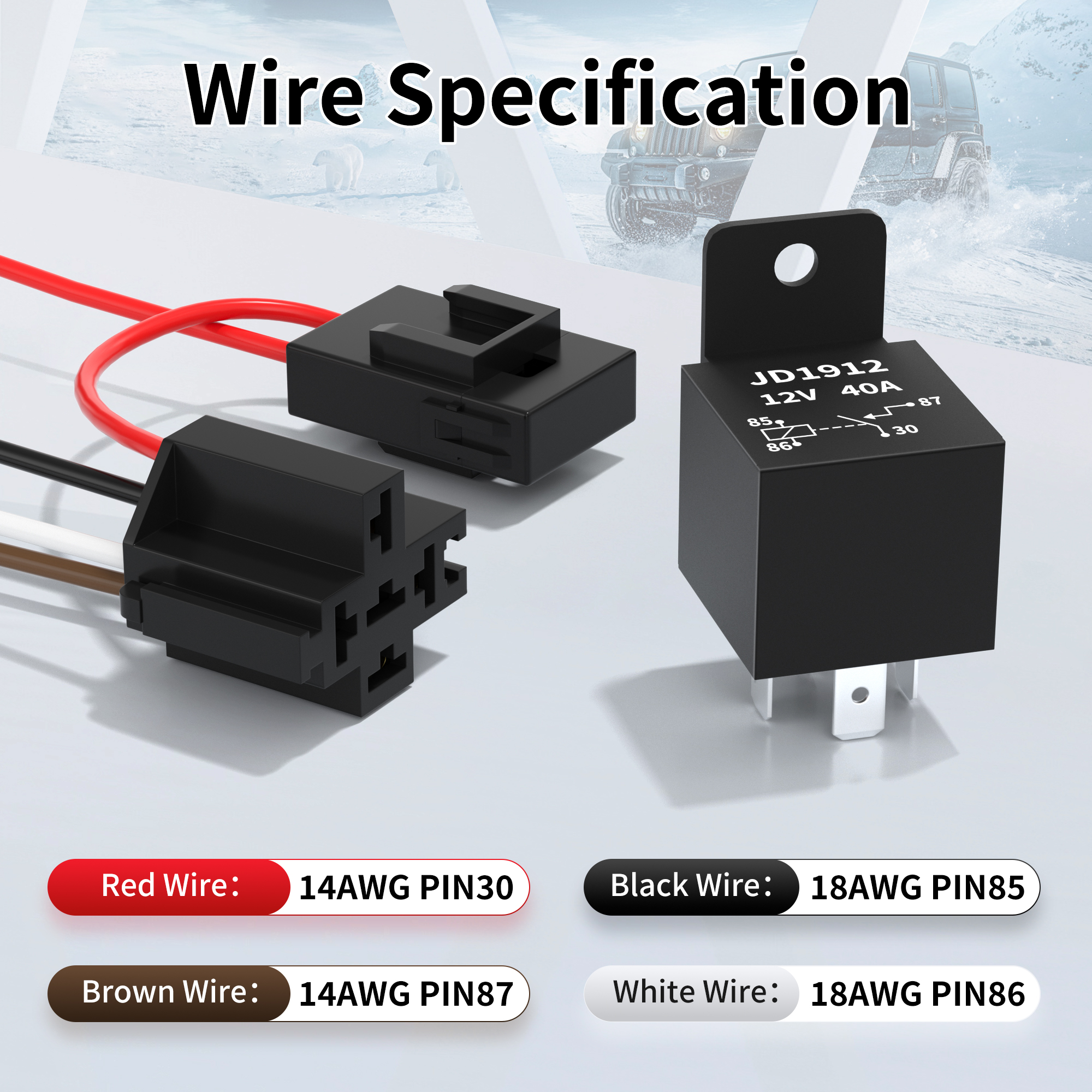 12V 40A Electric Cooling Fan Relay Wiring Harness Kit With Thermostat ...