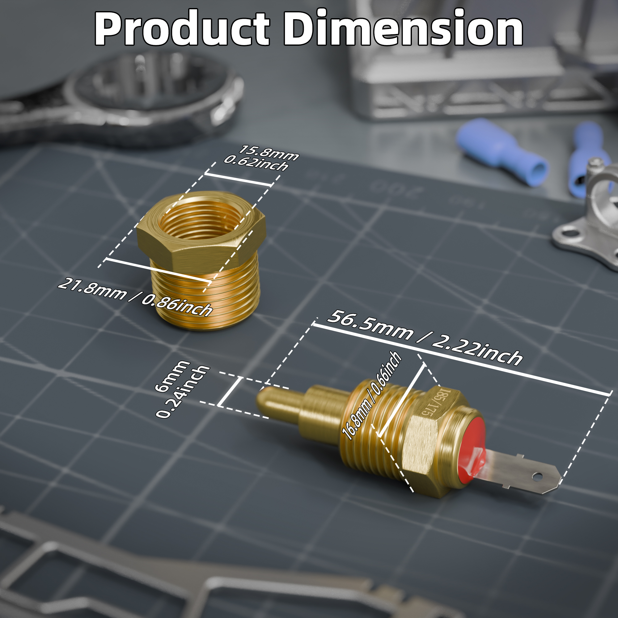 3/8" NPT Fan Thermostat Temperature Switch 185 ON / 175 OFF Engine ...