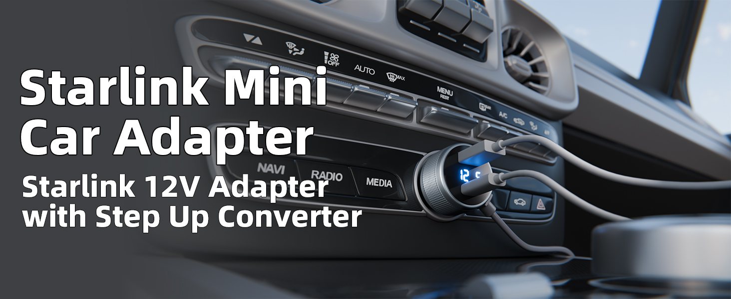 Starlink Mini Car Charger 12V/24V To 36V DC Step-Up Converter With 45W ...
