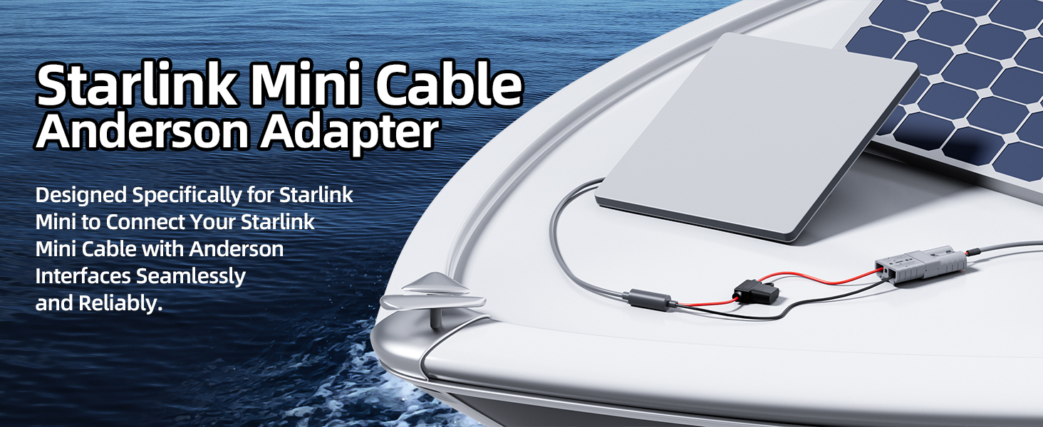 Starlink Mini DC Power Cable With Anderson SB50 Plug & 10A Fuse